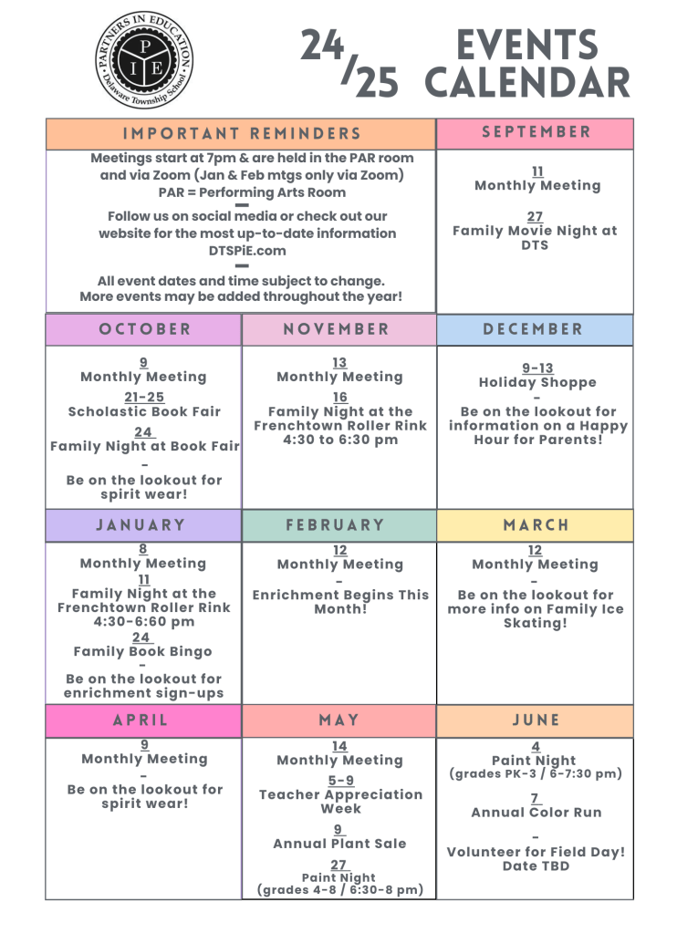 Delaware Township Partners in Education – DTS PiE